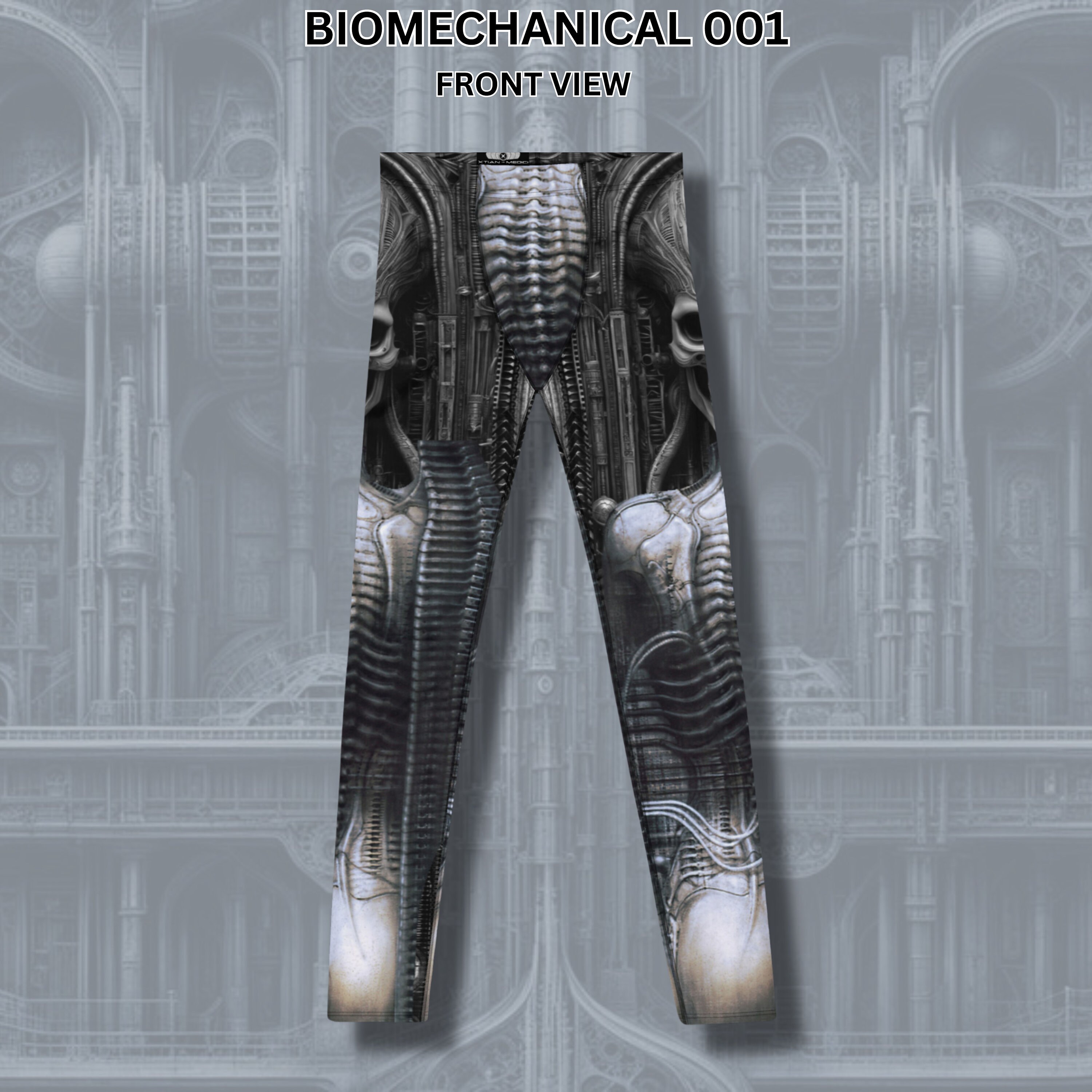 Giger Alien Xenomorph Burning Man Mens Leggings, Biomechanical Skeleton ...