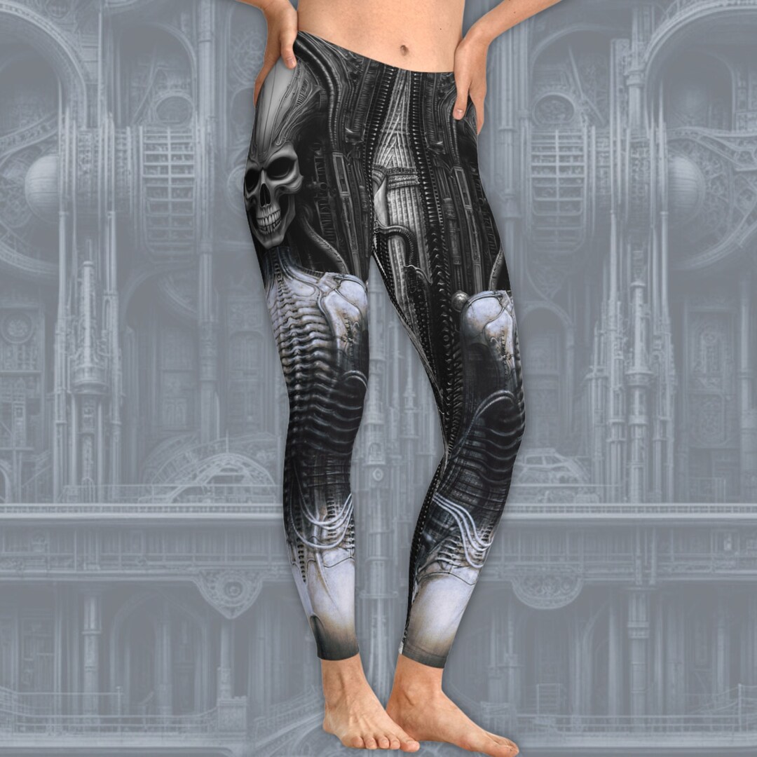 Giger Style Alien Leggings, Biomechanical Skeleton Sci-fi Cosplay ...