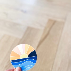Beach Sunrise Sticker - Etsy