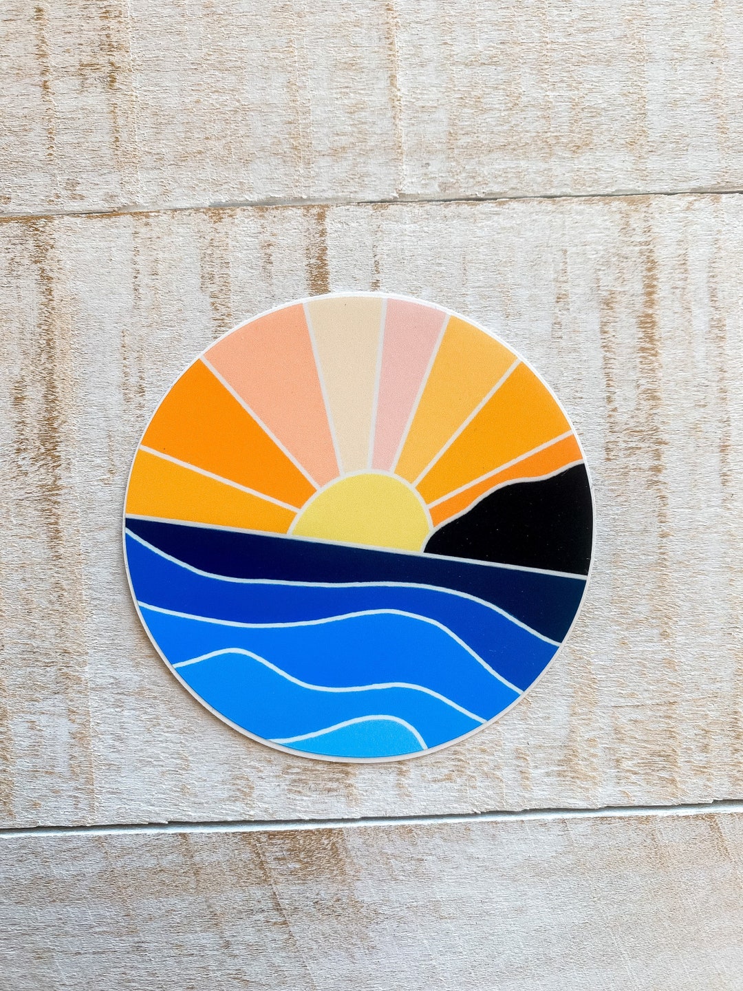 Beach Sunrise Sticker - Etsy