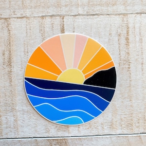 Beach Sunrise Sticker - Etsy