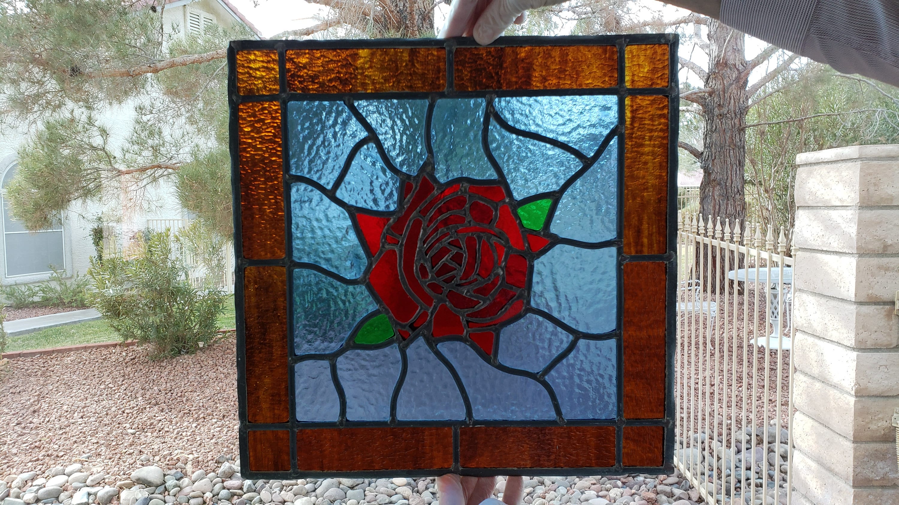 Red Rose Stained Glass Window Stained Glass Art Window - Etsy