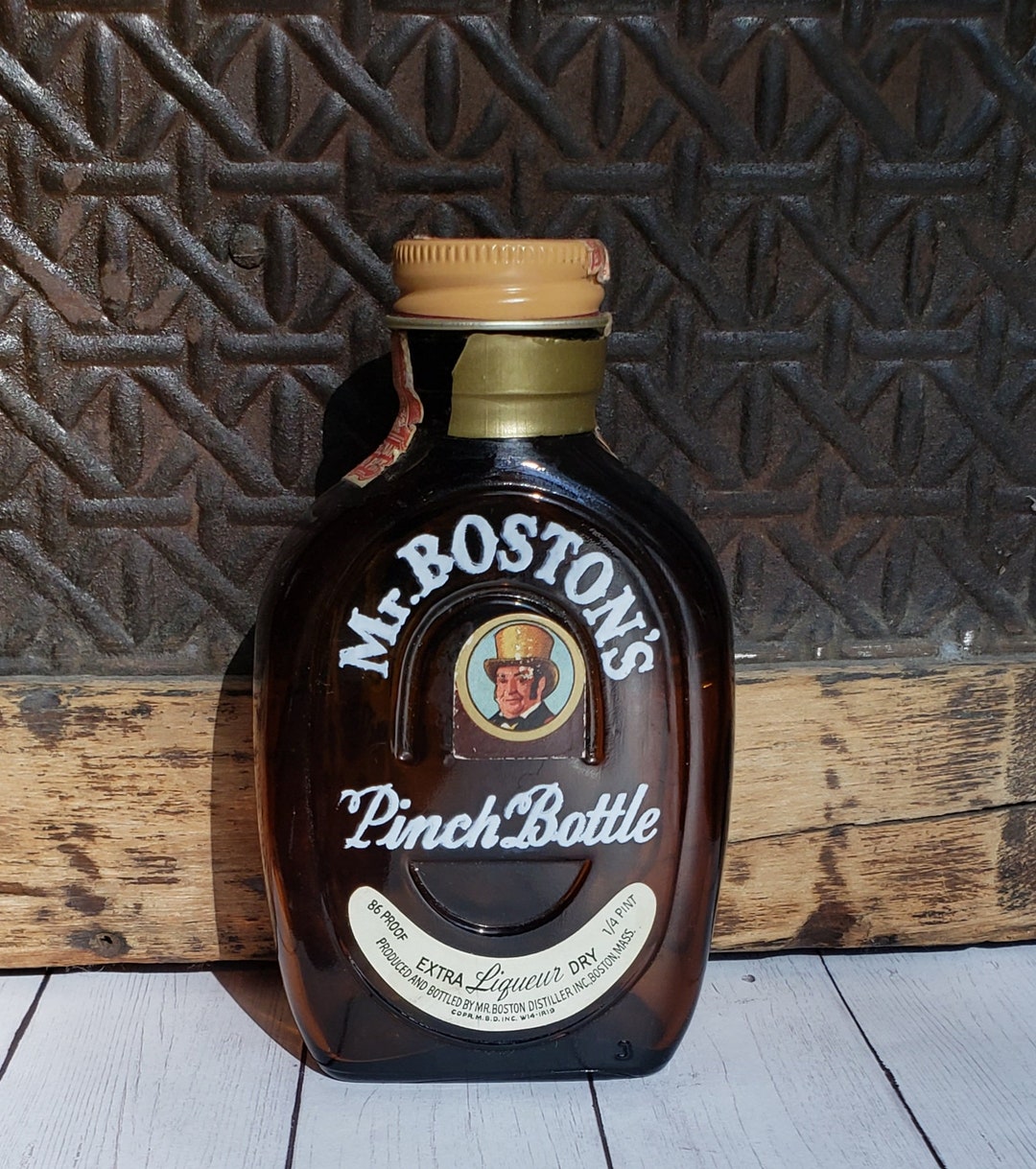 Vintage Mr. Boston" Pinch Bottle, Men's Gift, Barware Gift, Vintage ...
