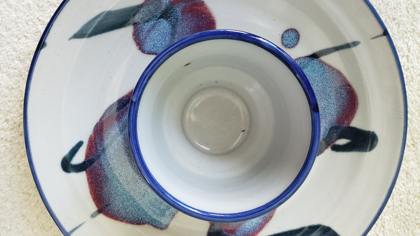 Vintage Chip and Dip Pottery Bagel Platter Sushi Plate Ojai - Etsy