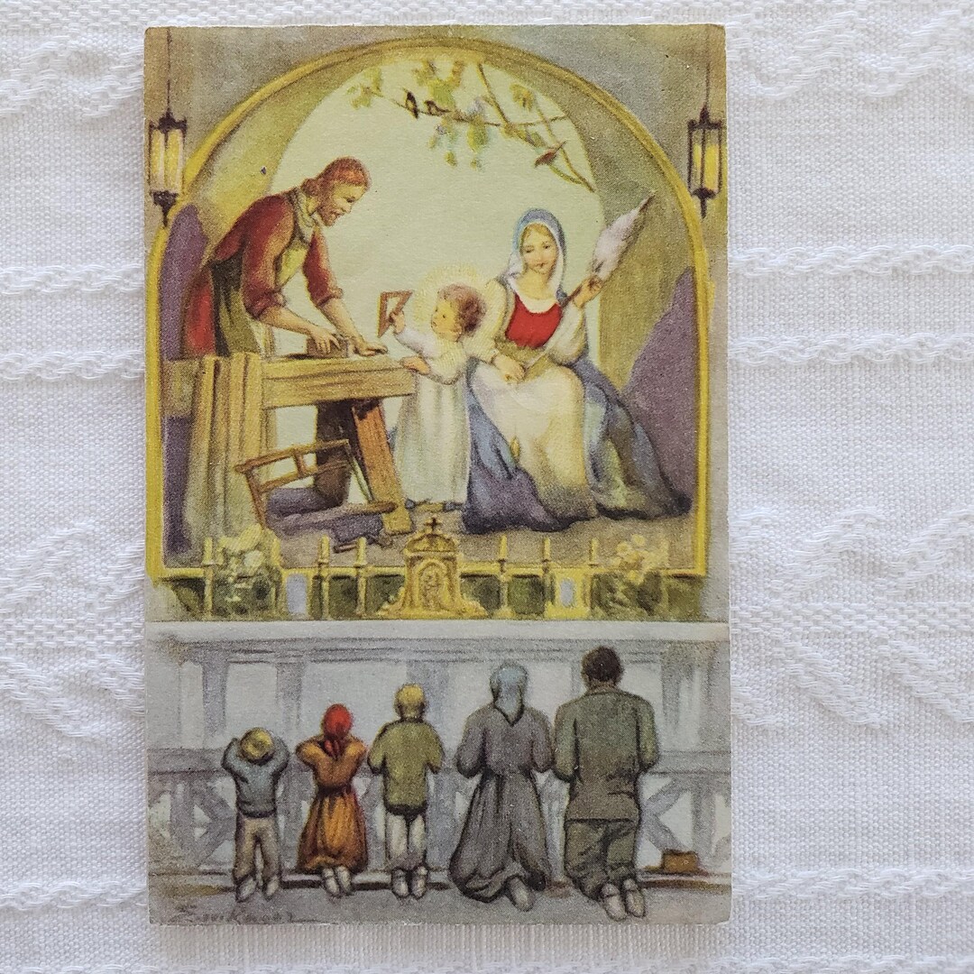 1950 Holy Family Prayer Card, Pre-vatican II Holy Card, Vintageloretto ...