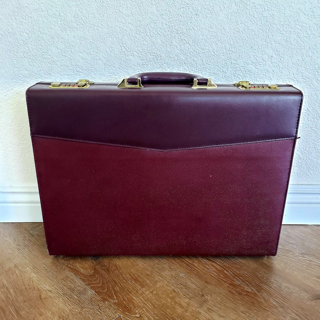 Vintage Leather Attaché Case, Leather Briefcase, Business Carrier ...