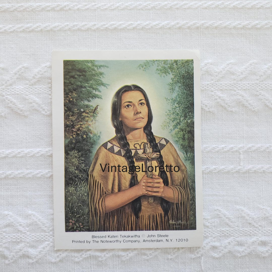 Kateri Tekakwitha Holy Card, Native American Saint Prayer Card, Lily of ...