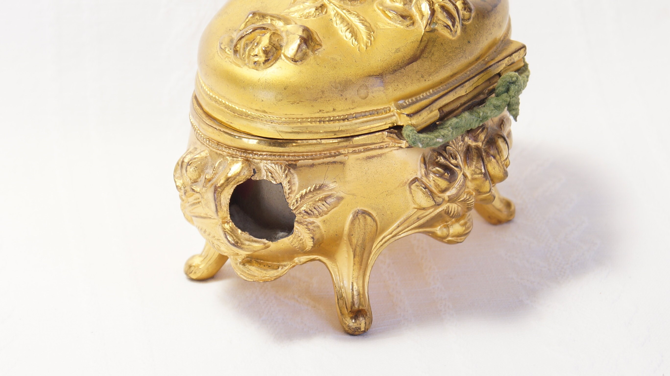 Antique Jewelry Box, Brainard Wilson Gold Jewelry Hinged Casket ...