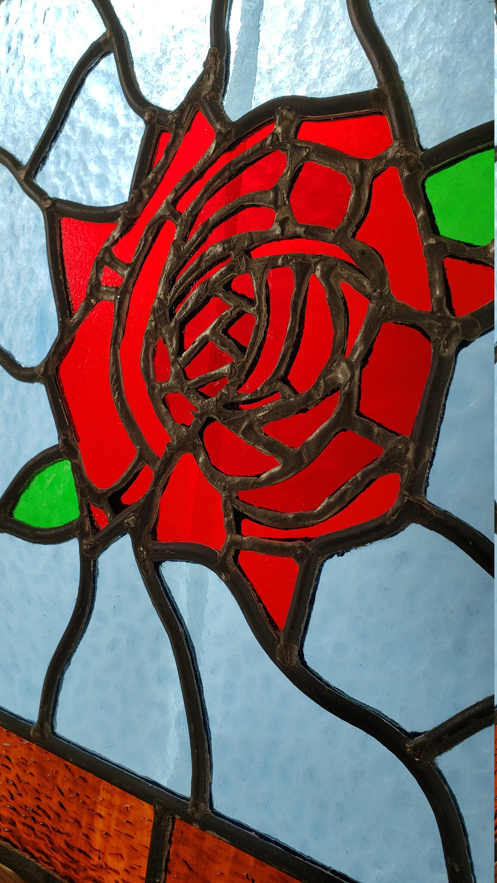 Red Rose Stained Glass Window Stained Glass Art Window - Etsy
