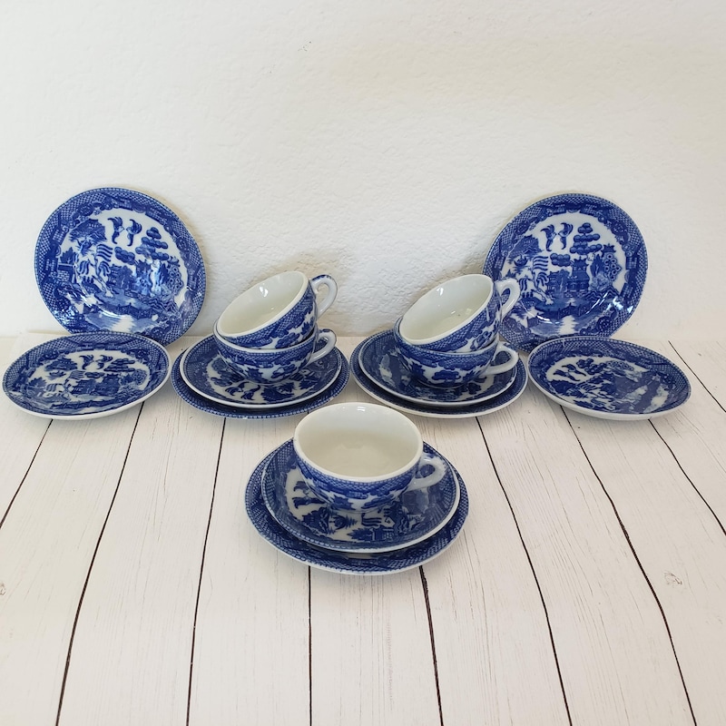 Blue Willow Tea Set - Etsy
