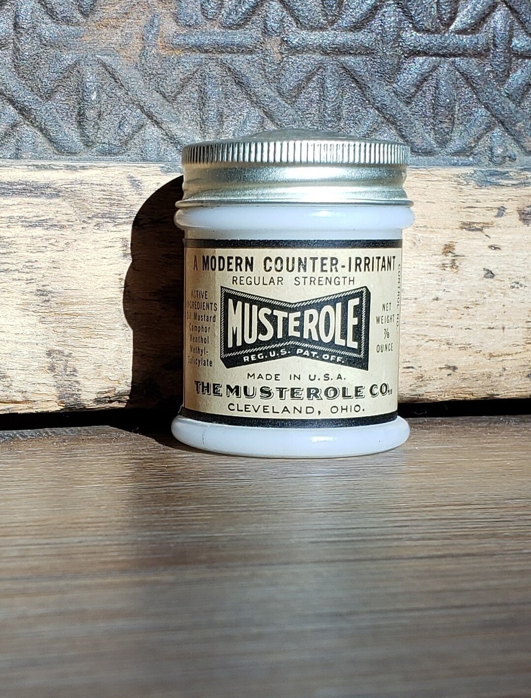 Vintage Musterole Milk Glass Jar Photo Prop Vintage Decor Vintageloretto Etsy