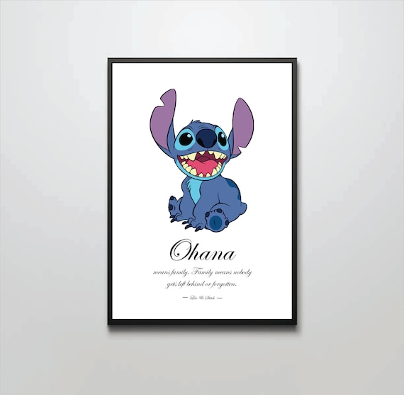 Stitch Ohana Print A4 A3 A2 | Etsy