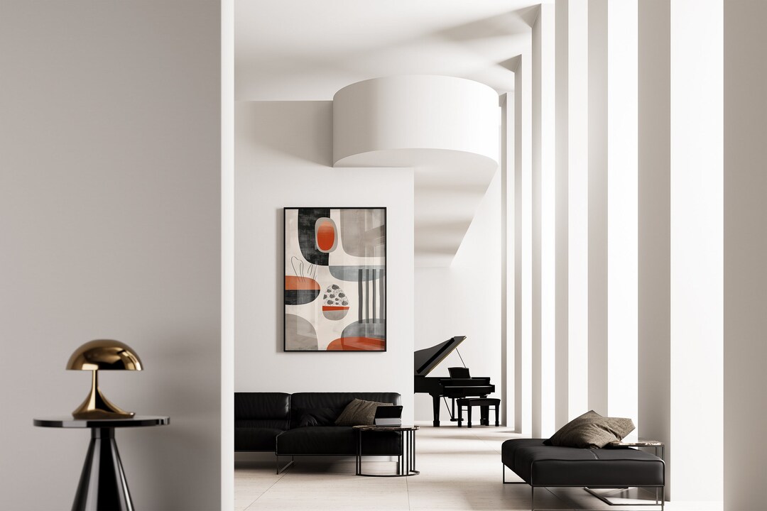 Japandi Wabi Sabi Digital Wall Art Print - Beige & Rust Ovals - Etsy