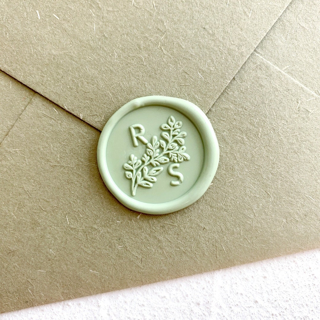 Personalized Leaves With Initials Monogram Wax Seal Stamp,custom ...