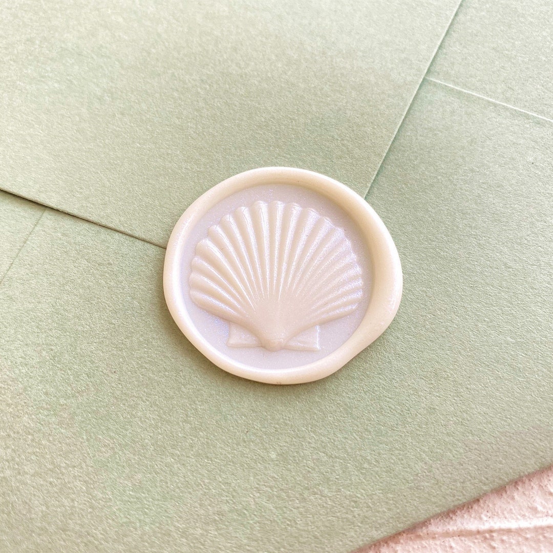 3D Sea Shell Wax Seal Stamp Wedding Invitation Wax Seals Kit for Beach ...