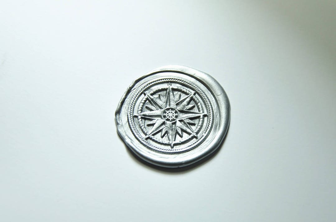 Compass Wax Seal Stamp Vintage Navigation Wax Seals Wedding Wax Seals ...