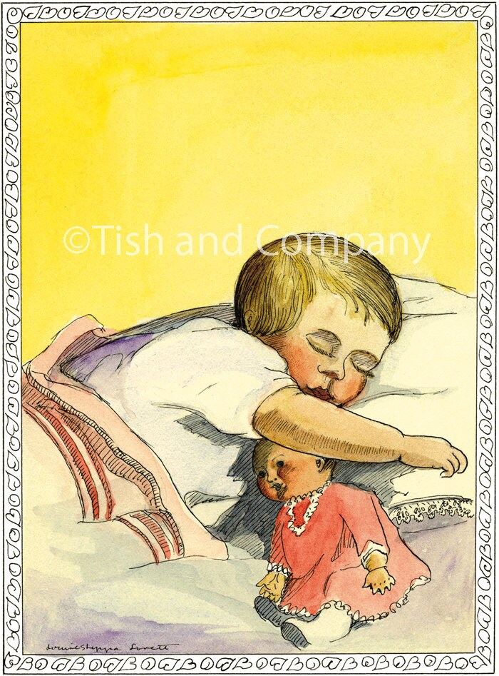 Digital Download Girl Nap With Doll: Vintage, Cards, Invitation ...