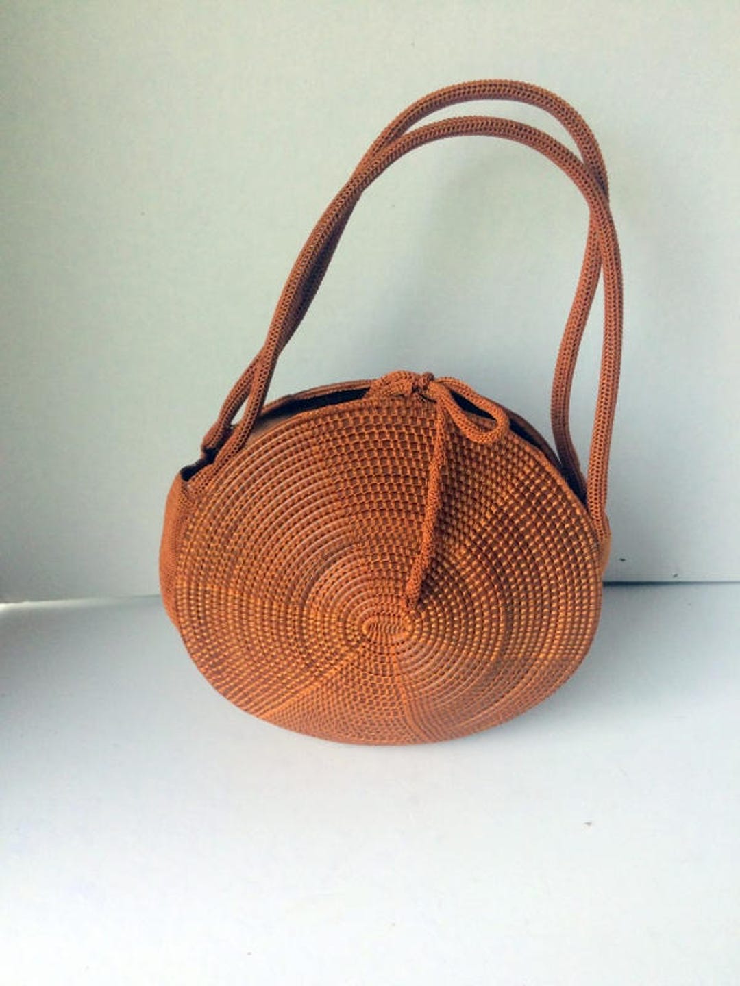 Vintage Round Circle Purse-rusk Color Braided Plastic-moving Beyond ...