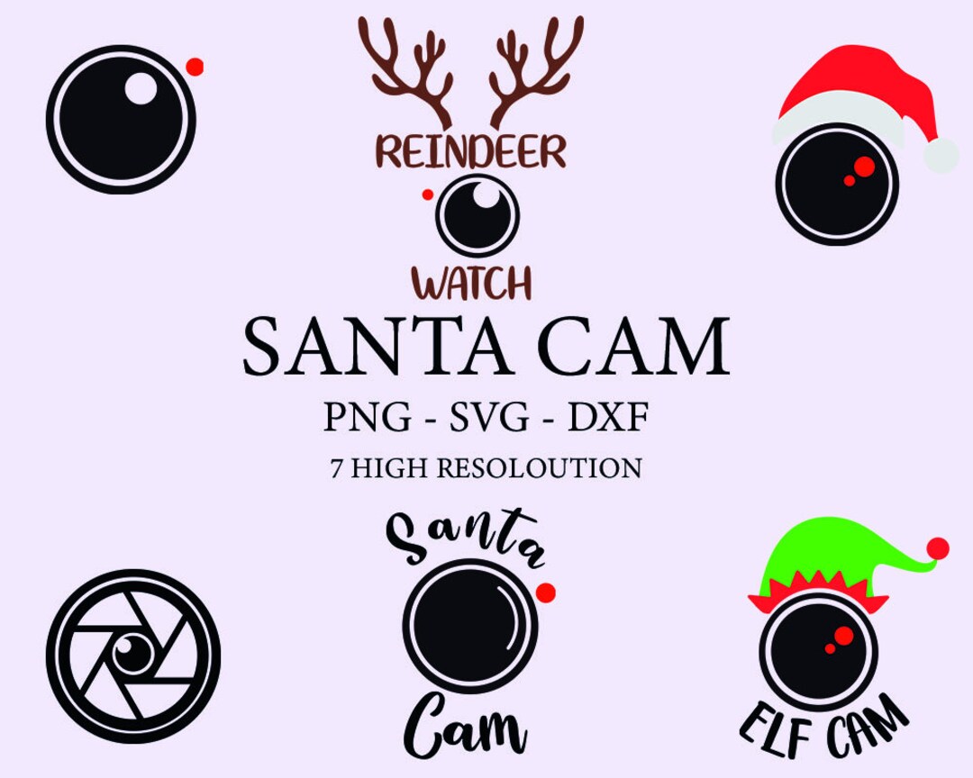 Santa Cam SVG | PNG | DXF | 7 High Resolution Designs - Etsy
