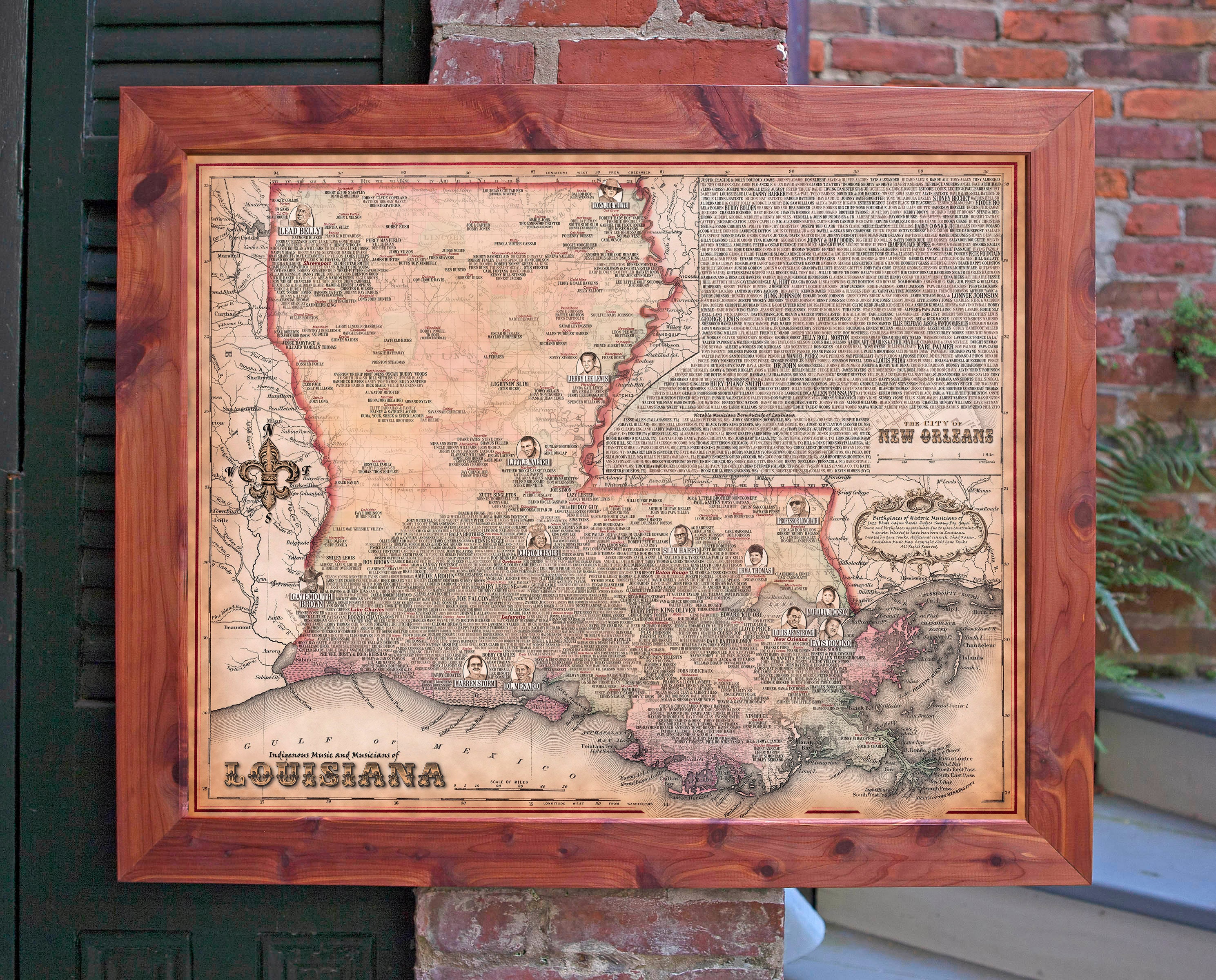 Louisiana Music Map - LATEST EDITION - Birthplaces of 1700 Native ...