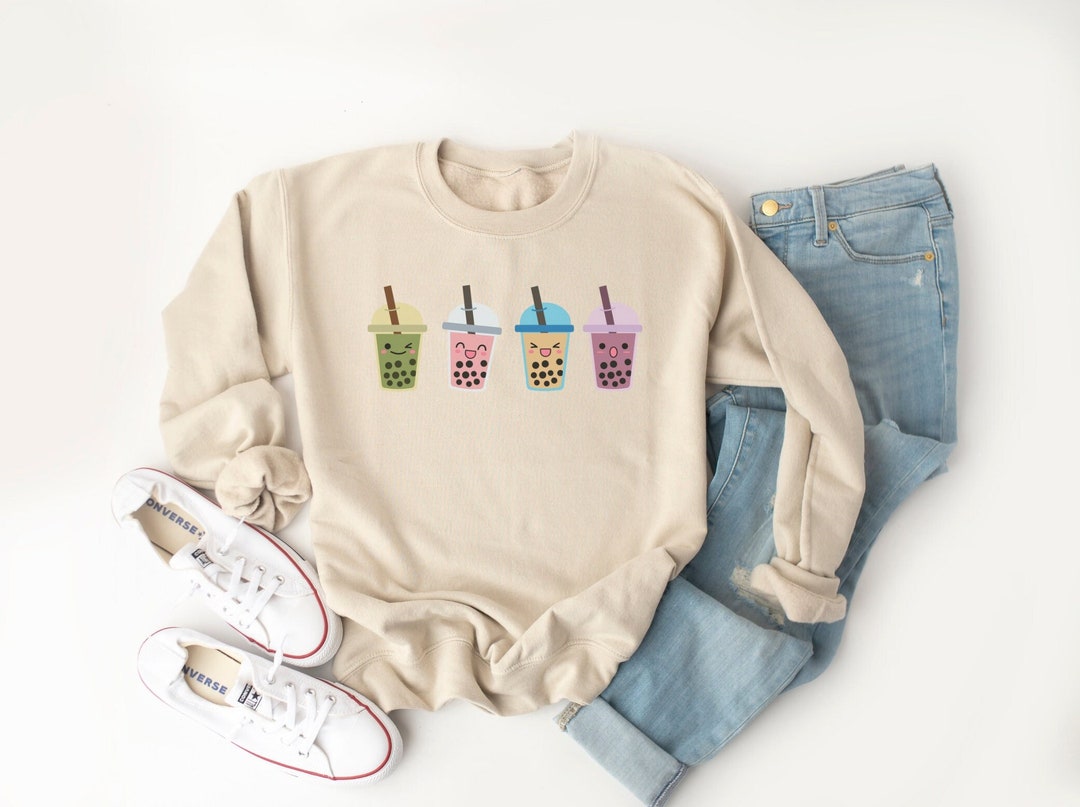 Boba Sweatshirt Bubble Tea Shirt Boba Shirt Boba Lover - Etsy