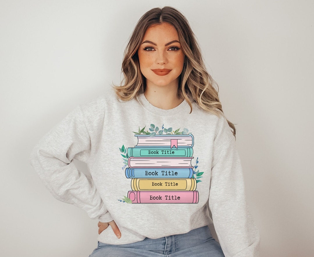 Custom Bookshelf Sweatshirt,book Club Gift, Book Sweatshirt, Bookish ...