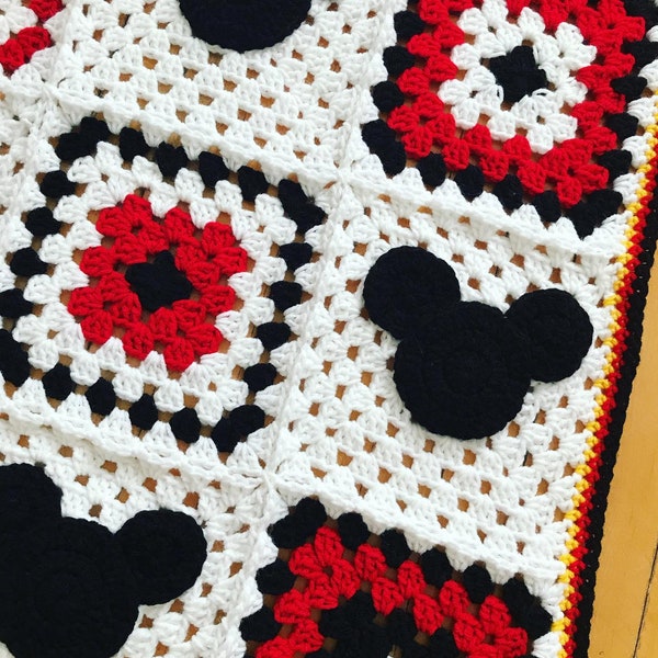 Mickey Mouse Granny Square - Etsy