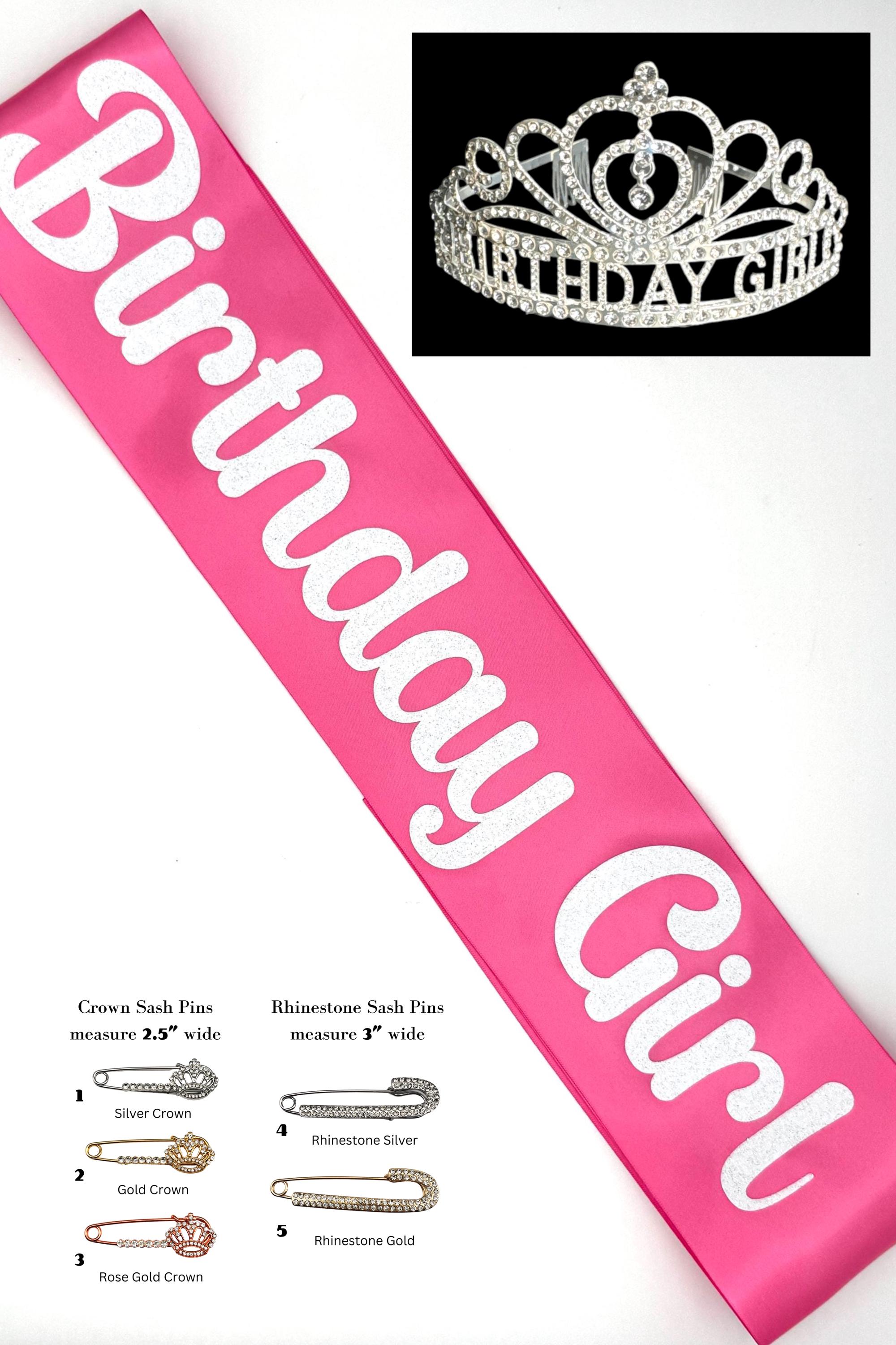 Birthday Sash, 4 Inch Premium Double Sided Satin, Glitter Lettering ...
