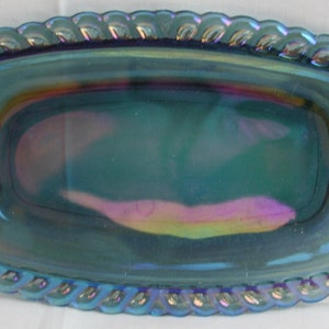 Colony (indiana Glass) Iridescent Blue "harvest Grape" Footed Creamer ...