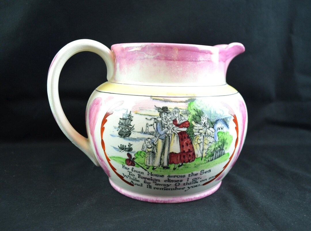 Sailor's Farewell Lusterware Pitcher: Crown Devon Fieldings Tall Ship ...