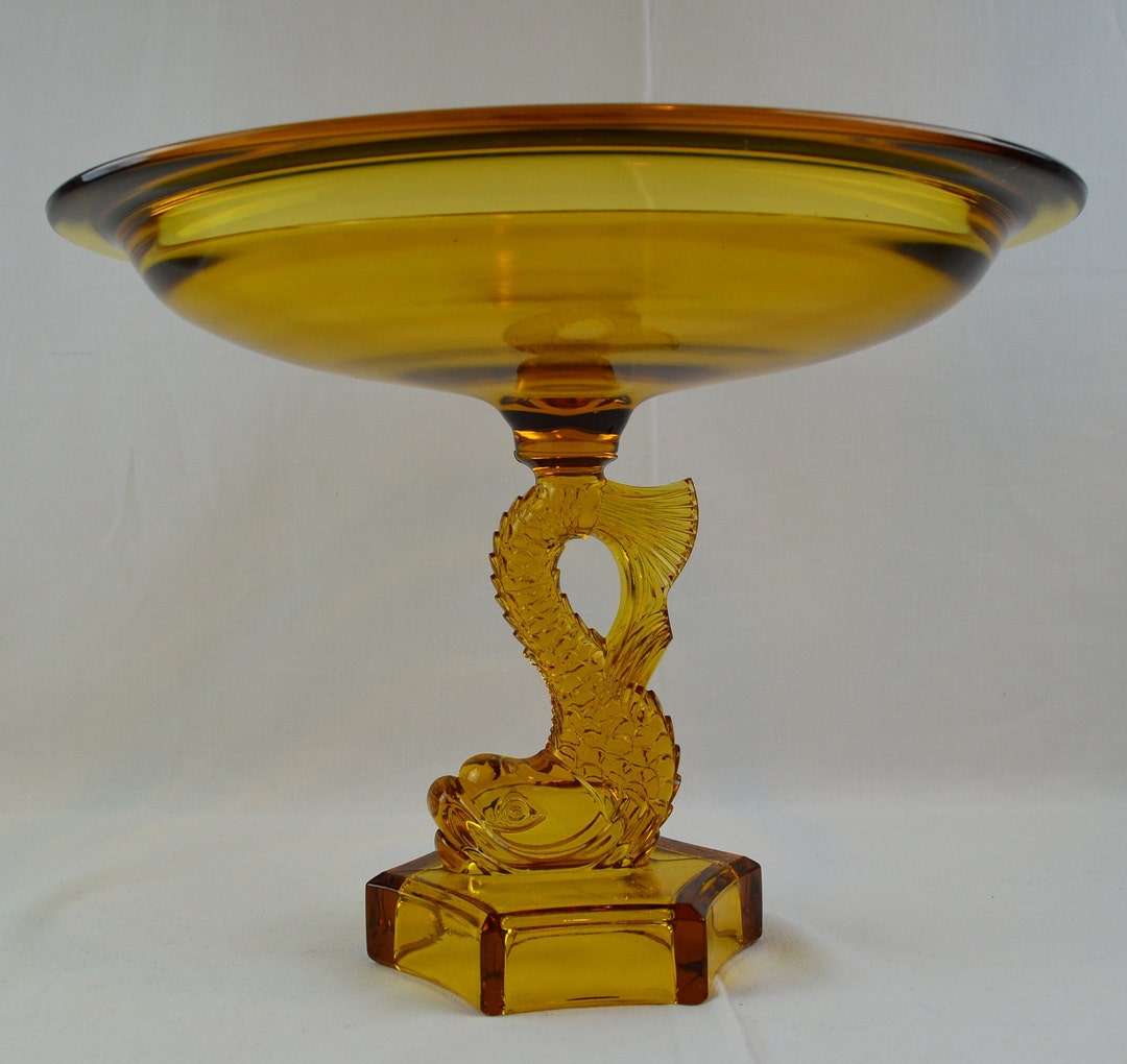 Westmoreland Koi/dolphin/dragon Large Pedestal Serving Tray/dish in ...