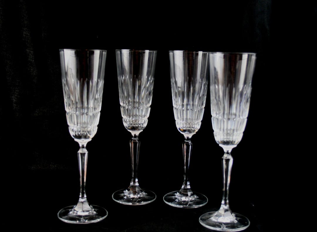 Schott Zweisel Cut Crystal Fluted Champagne Goblets, Set of 4 - Etsy