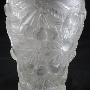 Josef Inwald Barolac Satin Crystal Glass "cherries With Leaves" Molded ...