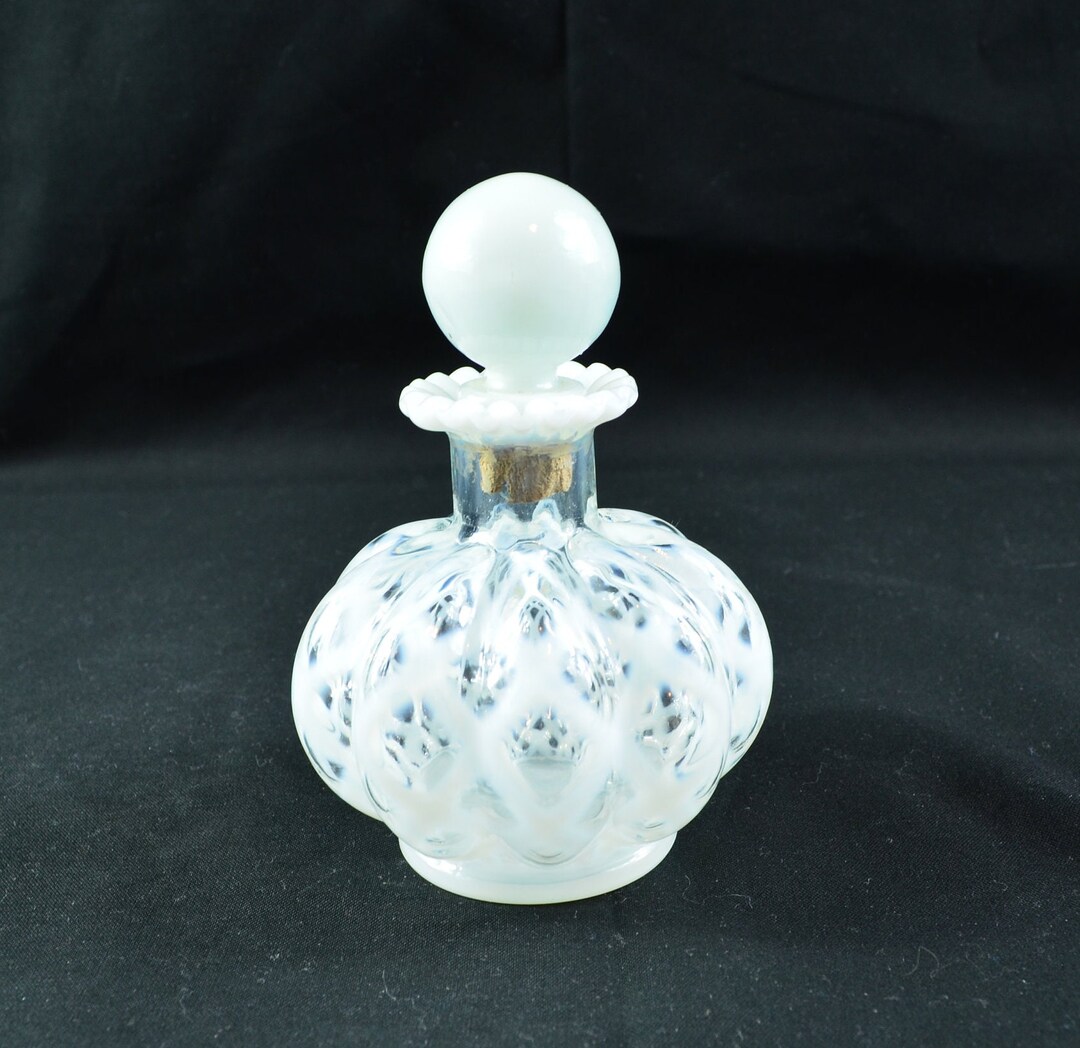 Perfume Bottle, Victorian EAPG Northwood, Lattice Melon Shape, Ruffled ...