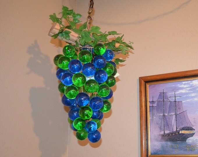 MCM Lucite Grape Cluster Swag Hanging Lamps 17" by 10", Approximately ...