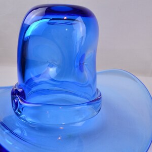 Blenko Blue Glass Cowboy Hat, Vintage, 9.25" Diameter With Hat Band ...