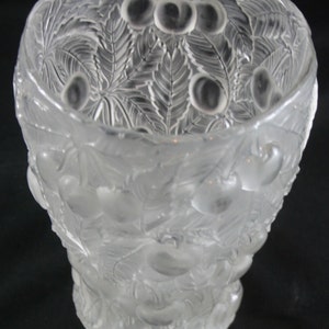 Josef Inwald Barolac Satin Crystal Glass "cherries With Leaves" Molded ...