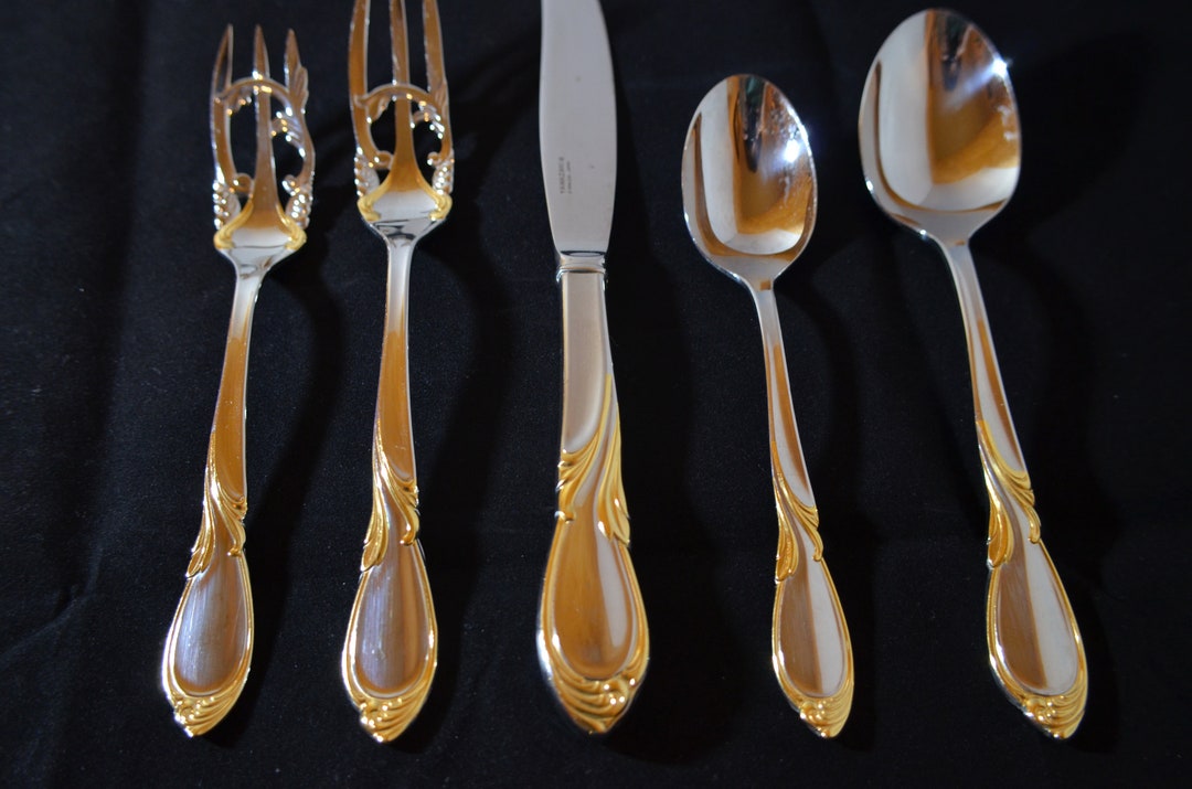 Yamazaki Cache Gold Accent Japan Stainless Silverware - Etsy