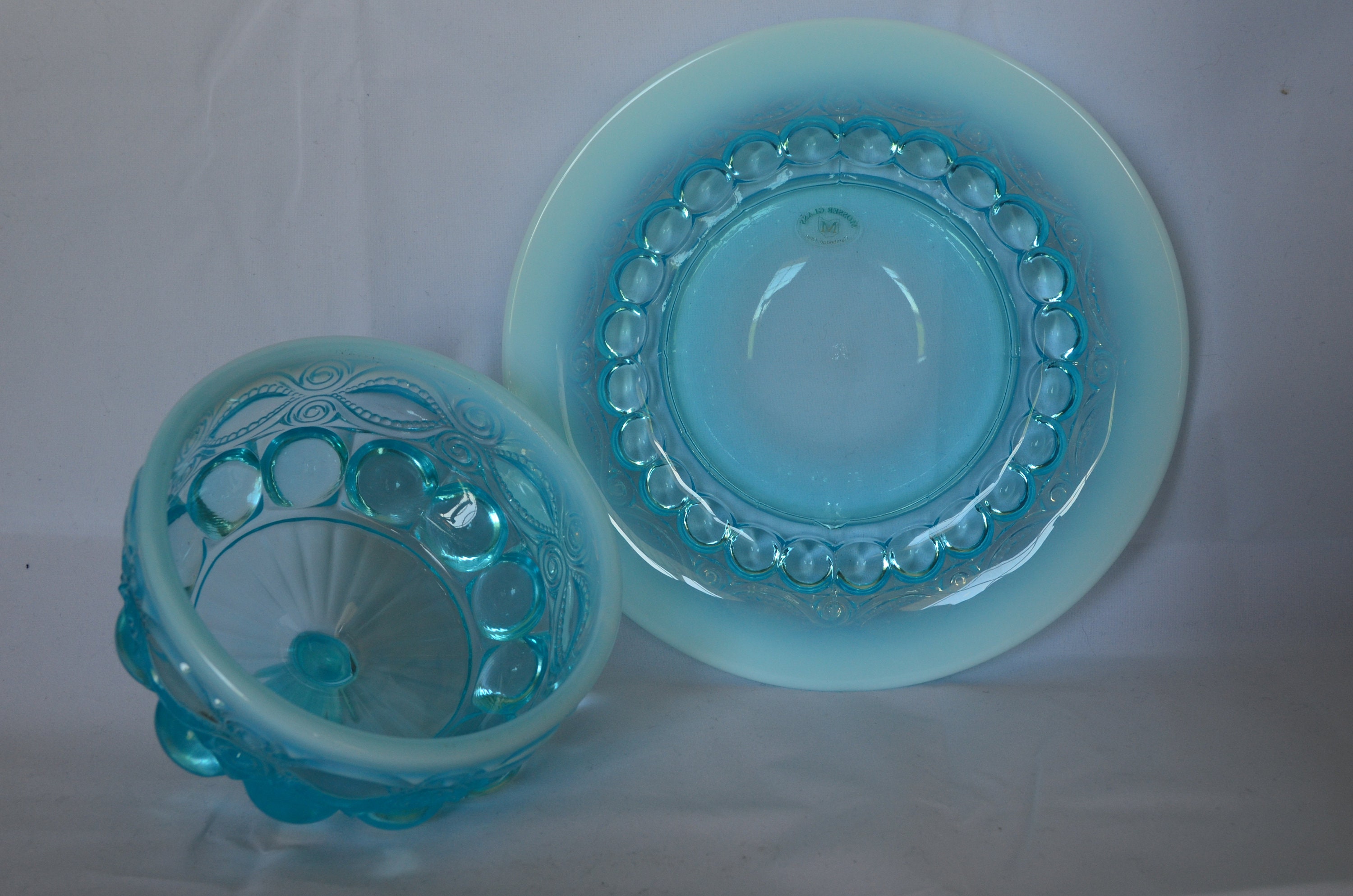 Mosser Glass eye Winker Opalescent Blue Butter - Etsy