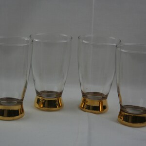 Tabla Home "classic Touch" 8 Oz Gold Trim Base Glass Tumbler (1960s/70s ...