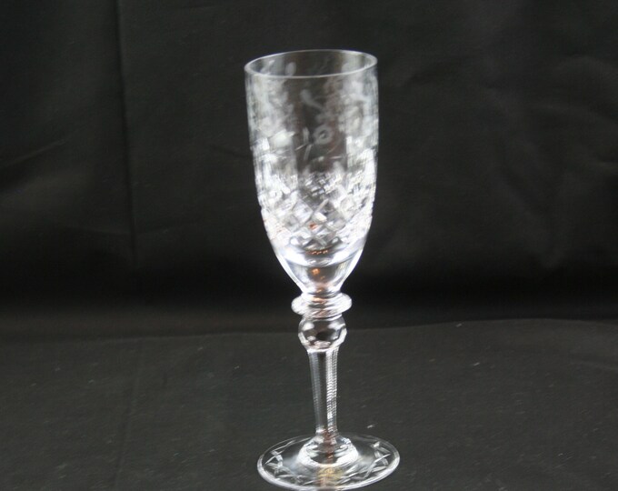 Rogaska Crystal Set of 4 Champagne Flutes / Glasses Gallia Gray Cut ...