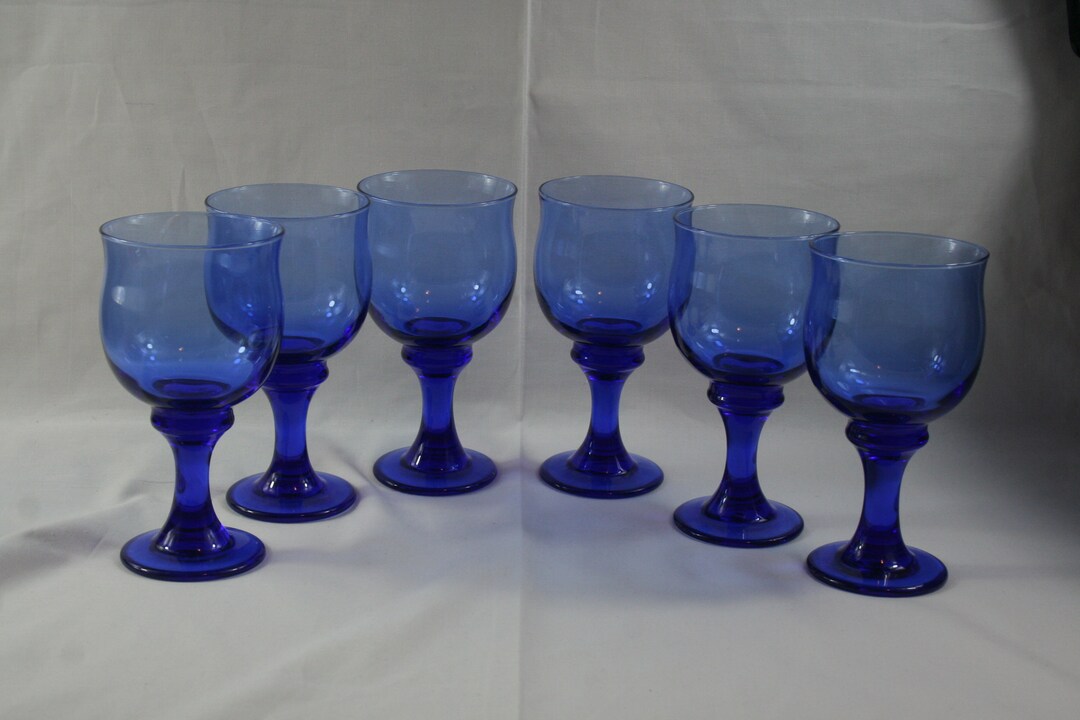 Libbey Mediterranean Blue clarion Wine Goblet - Etsy