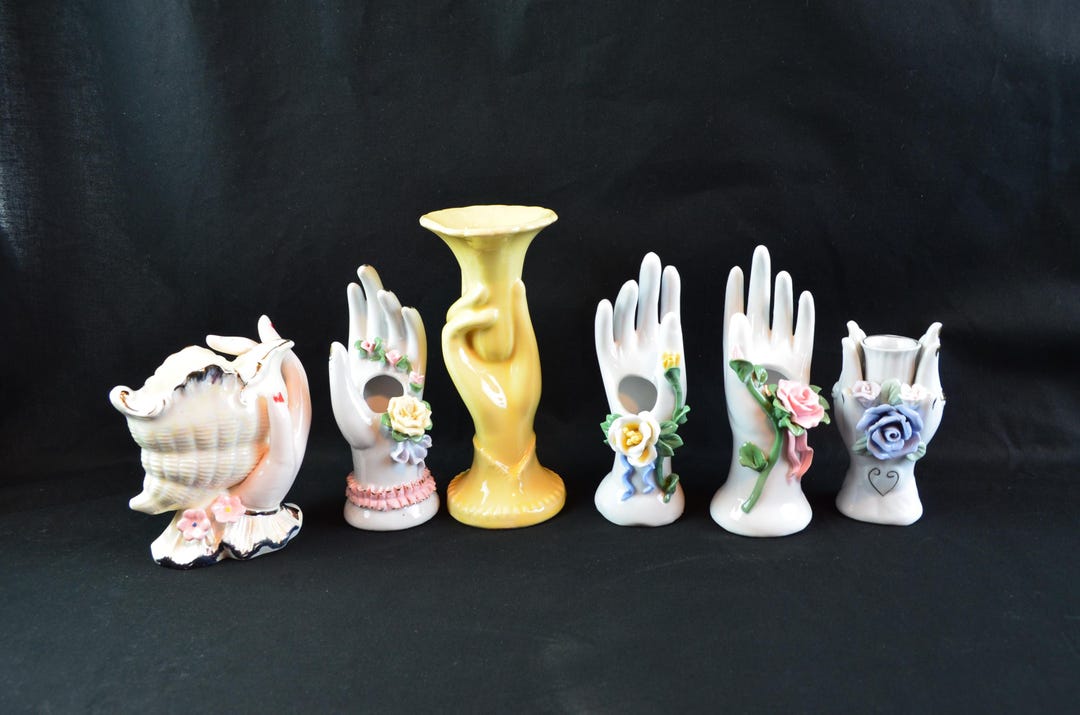 Hand Vases in 6 Different Styles and Sizes. Victorian Hand Vases ...
