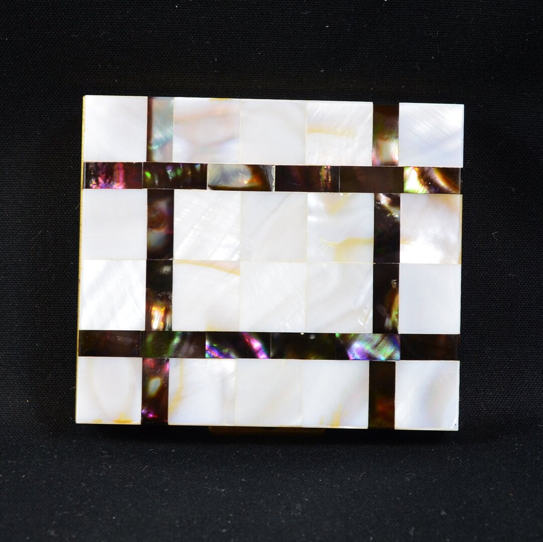 Mother of Pearl With Inlayed Abalone Shell Powder Mirrored - Etsy