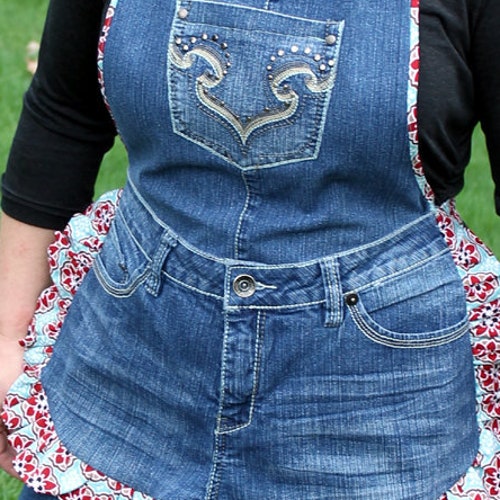 Cute Apron From Jeans PDF DOWNLOADABLE Pattern - Etsy