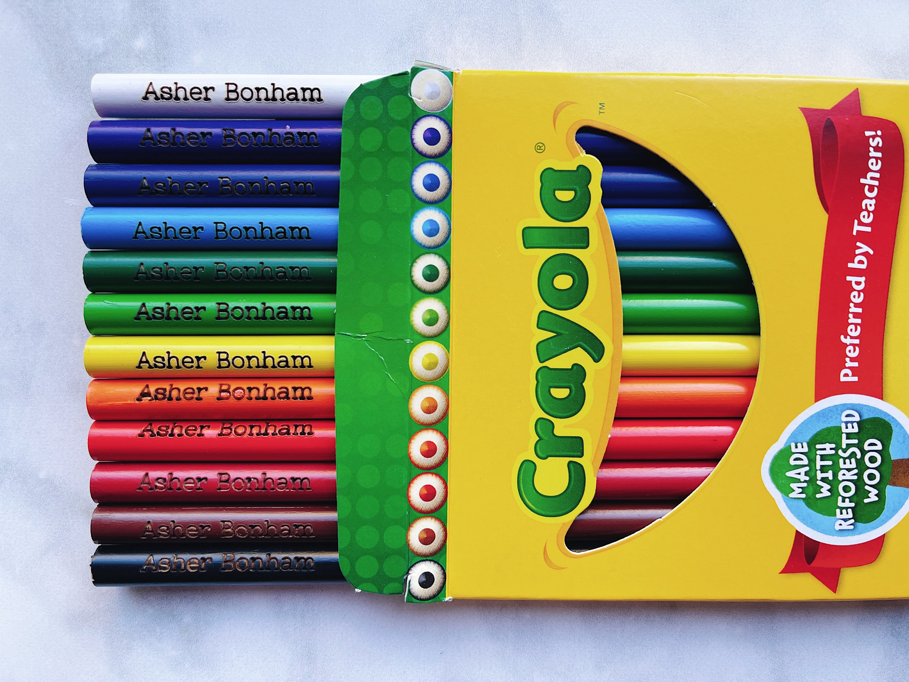 Personalized Colored Pencils in Personalized Wood Case Slide | Etsy