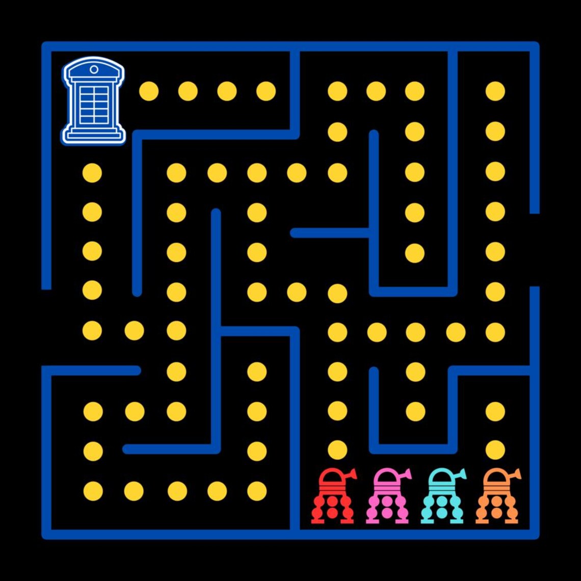 Doctor Who Dalek Pac Man Mashup Bubble-free Stickers - Etsy