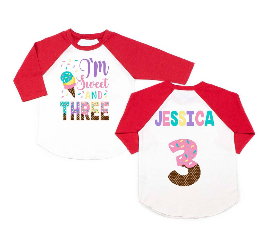 Ice Cream Girls 3rd Birthday Shirt, Ice-cream 3rd Birthday Party, 3rd Bday Ice Cream Shirt, Ice ...