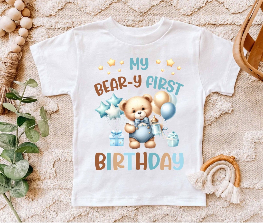 Bear 1st Birthday Shirt, Bear Birthday Shirt, Boys 1st Birthday , Beary ...