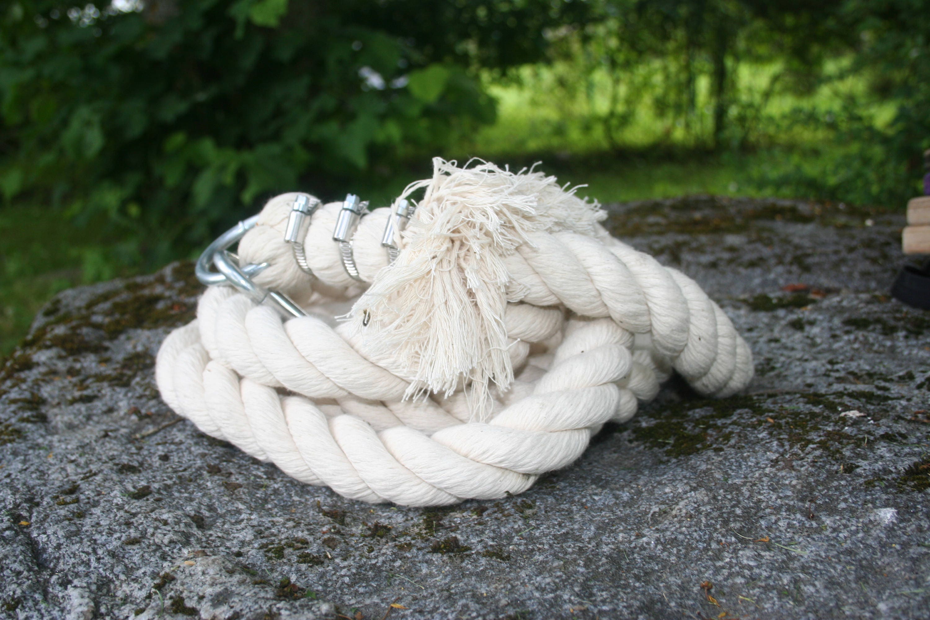 Cotton Climbing Rope 1.2 Thick Organic Climbing Rope With Metal Mounts ...